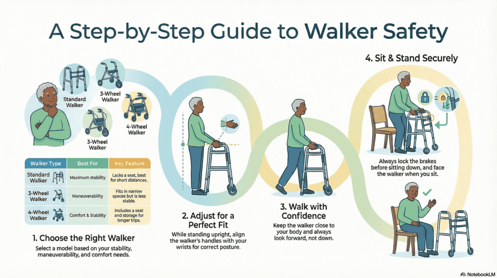 Using Walkers Safely: Essential Tips for Seniors 2025
