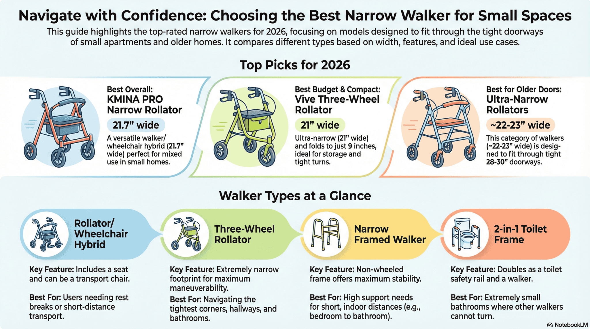 Top Narrow Walkers for Small Spaces (2026) | Best Under 22 Inches